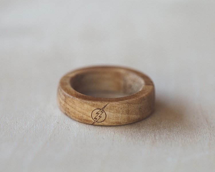 Wood Rings Laser Engraved With Super Hero Logos 3 - Star Name Tags ...